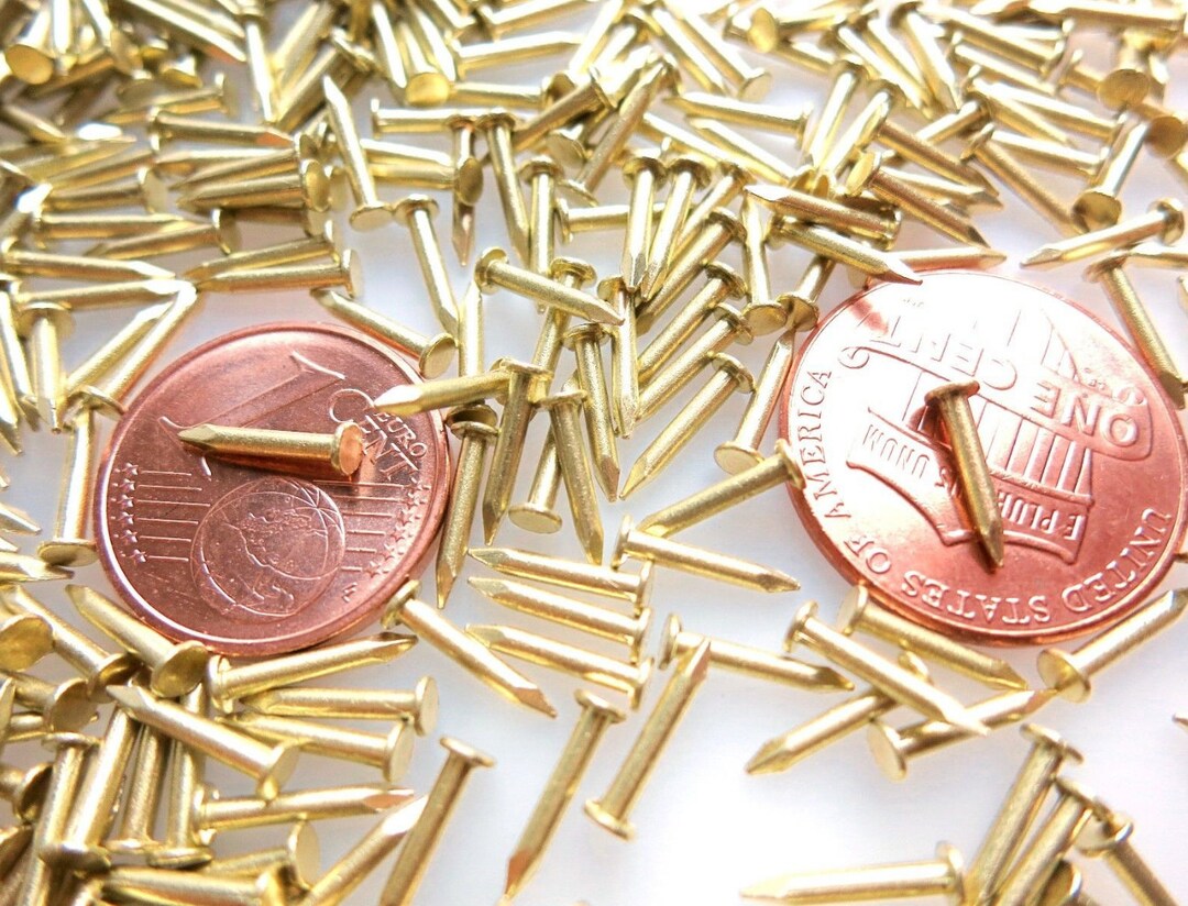 Brass Small Tack Nails, Brad, Escutcheon Pins: 8-17mm X 1.2mm - Flat ...