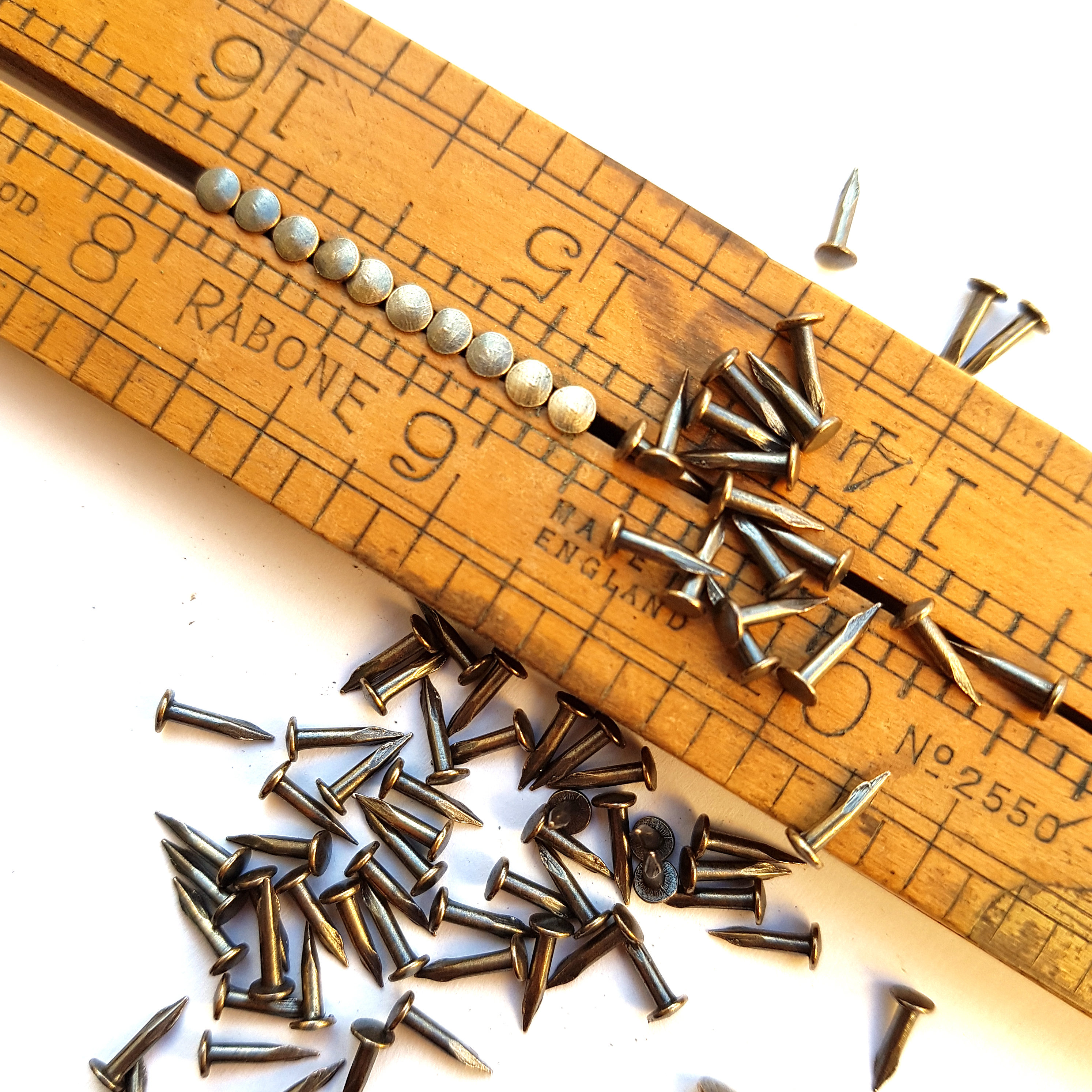 Antique Vintage Brass Patina Escutcheon Pins 17 Nails - Etsy