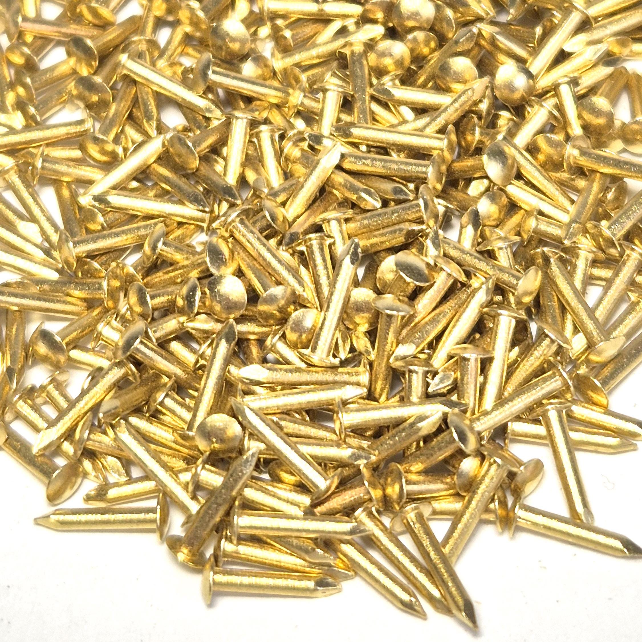 Solid Brass Nails #18 X 5/32" - 1" (1.2 X 4-25mm) Round Head, Golden ...