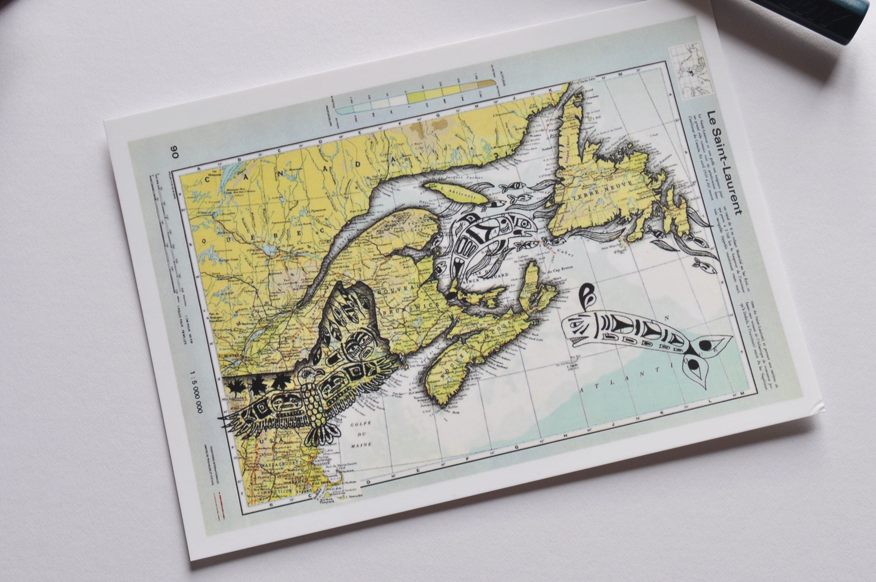 Illustrated Map Postcard of Quebec St Lawrence River Canada. - Etsy