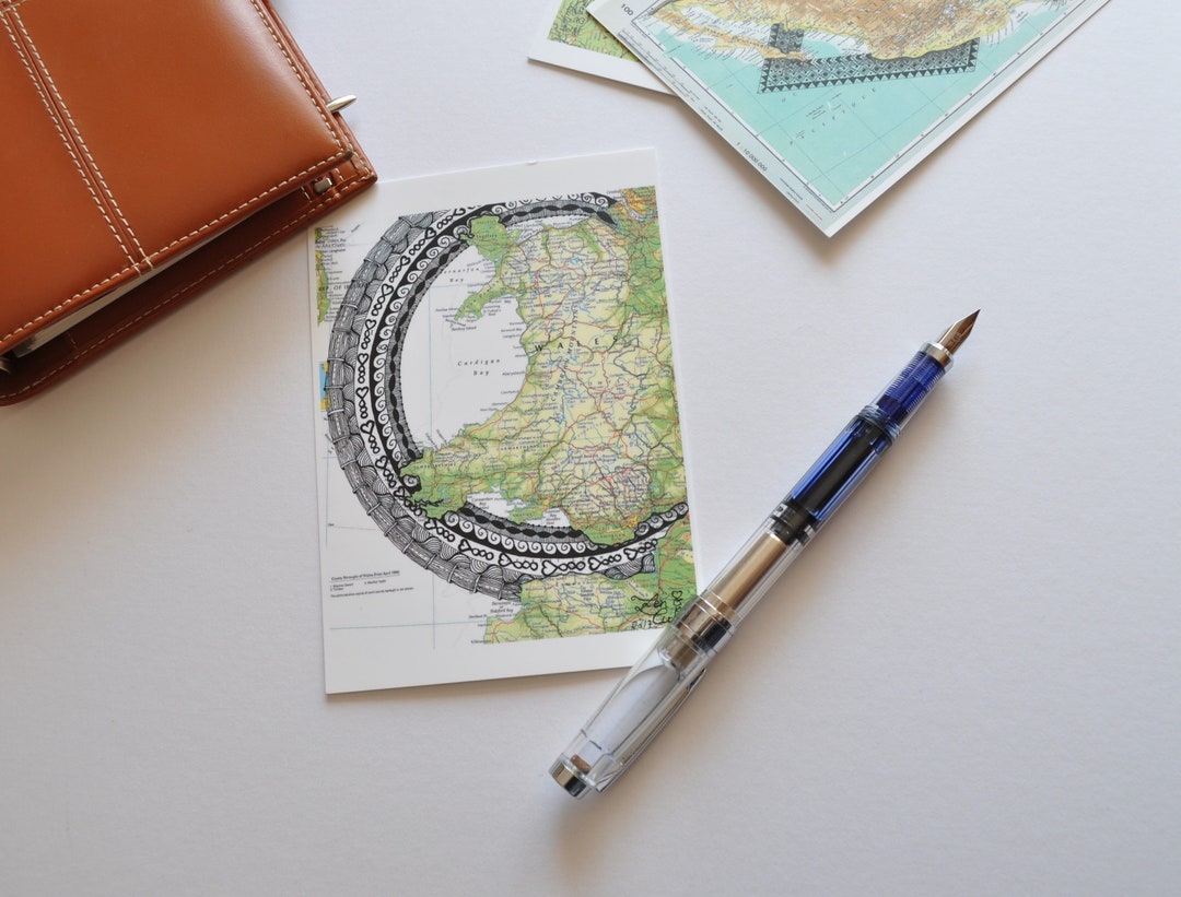 Illustrated Map Postcard of Wales United Kingdom Great - Etsy UK