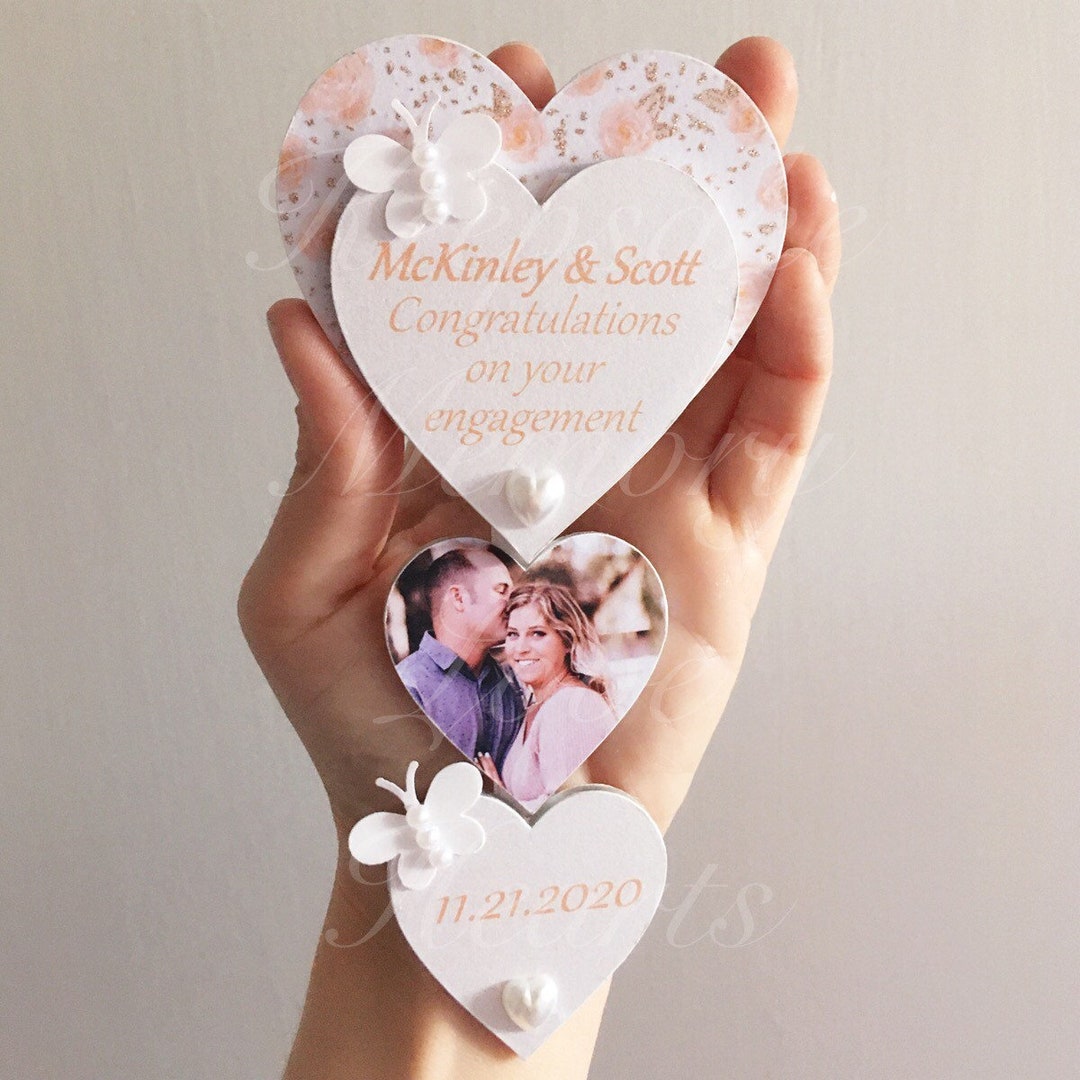Engagement Gift Personalised Wooden Heart Magnet - Etsy