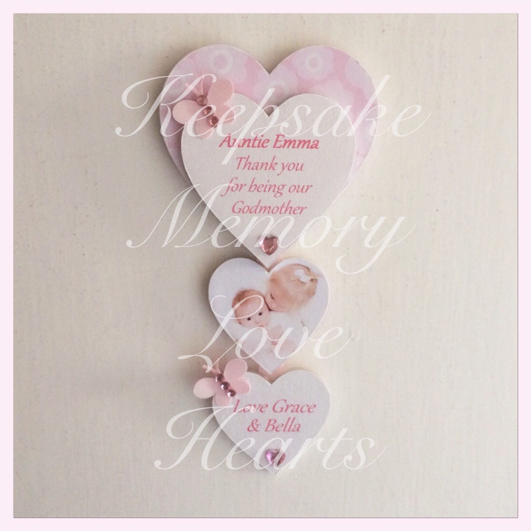 Gift for Godmother Personalised Wooden Heart Magnet - Etsy