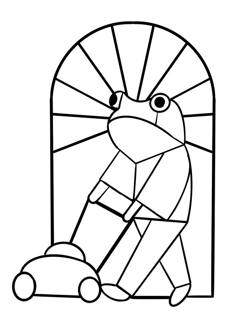 Toad Mowing Grass Stained Glass Pattern (for Hobby Use) - Etsy
