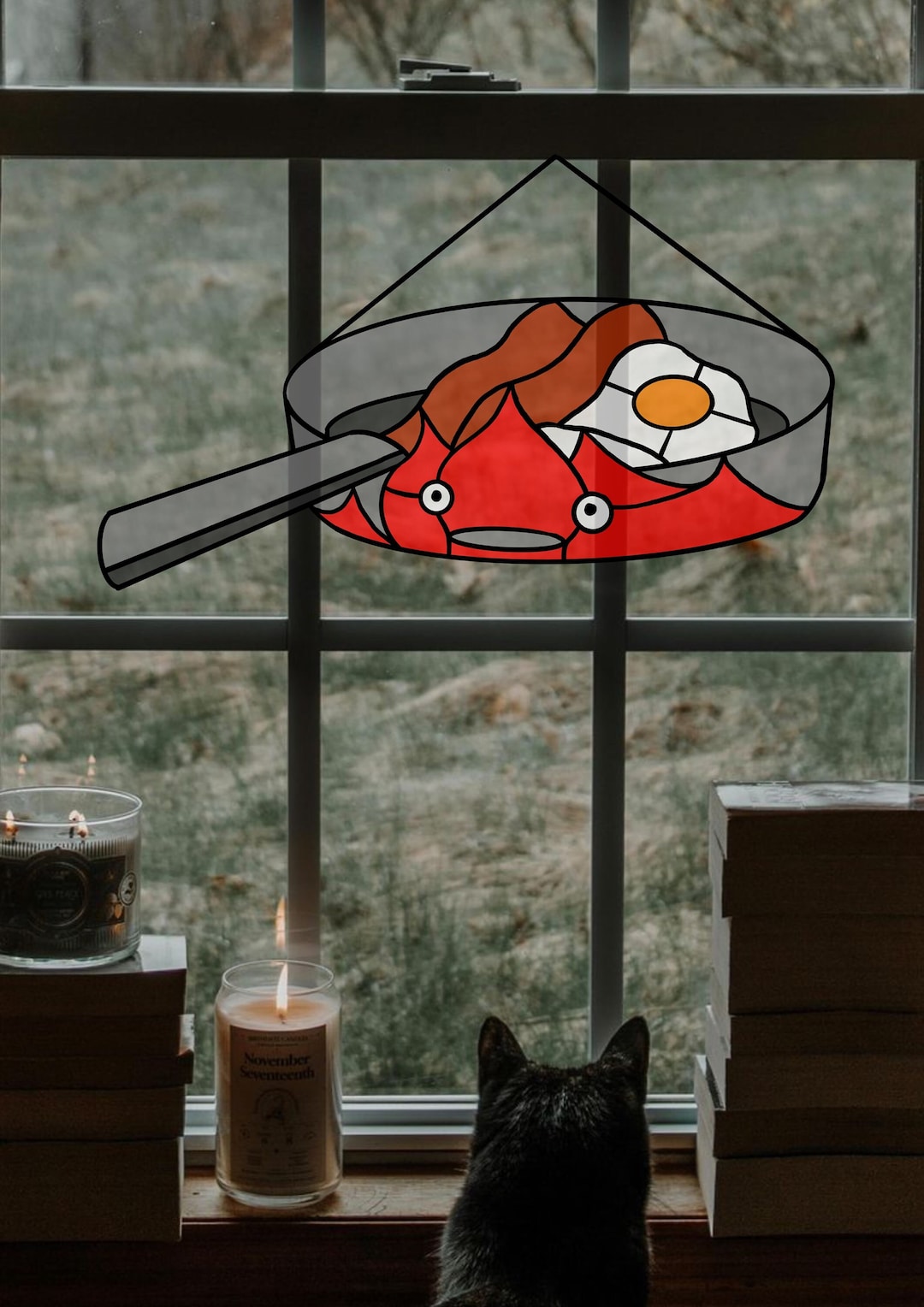 Calcifer Breakfast Pan Stained Glass Pattern (for Hobby Use) - Etsy
