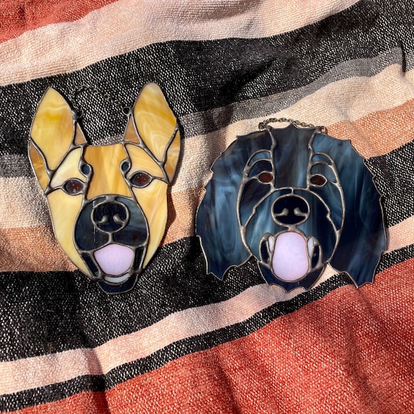 Stained Glass Dog - Etsy