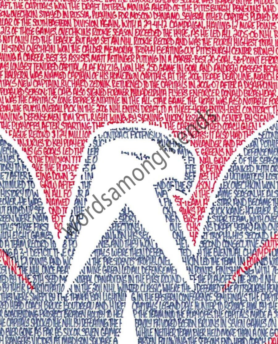 Washington Capitals Word Art Print - Etsy