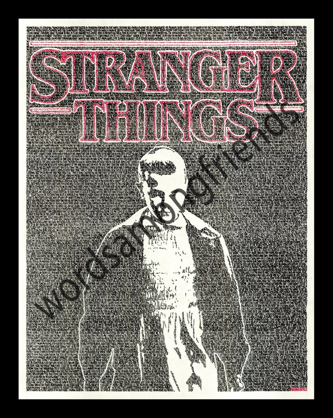 Stranger Things Word Art Print - Etsy