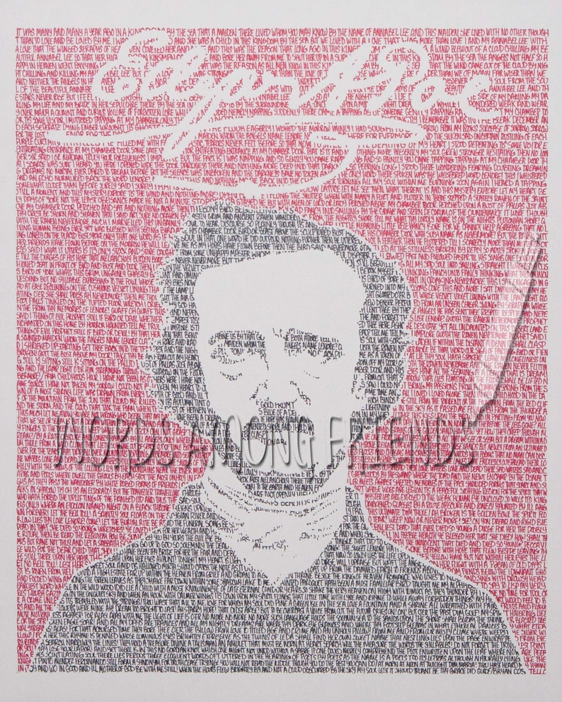 Edgar Allan Poe Word Art Print - Etsy
