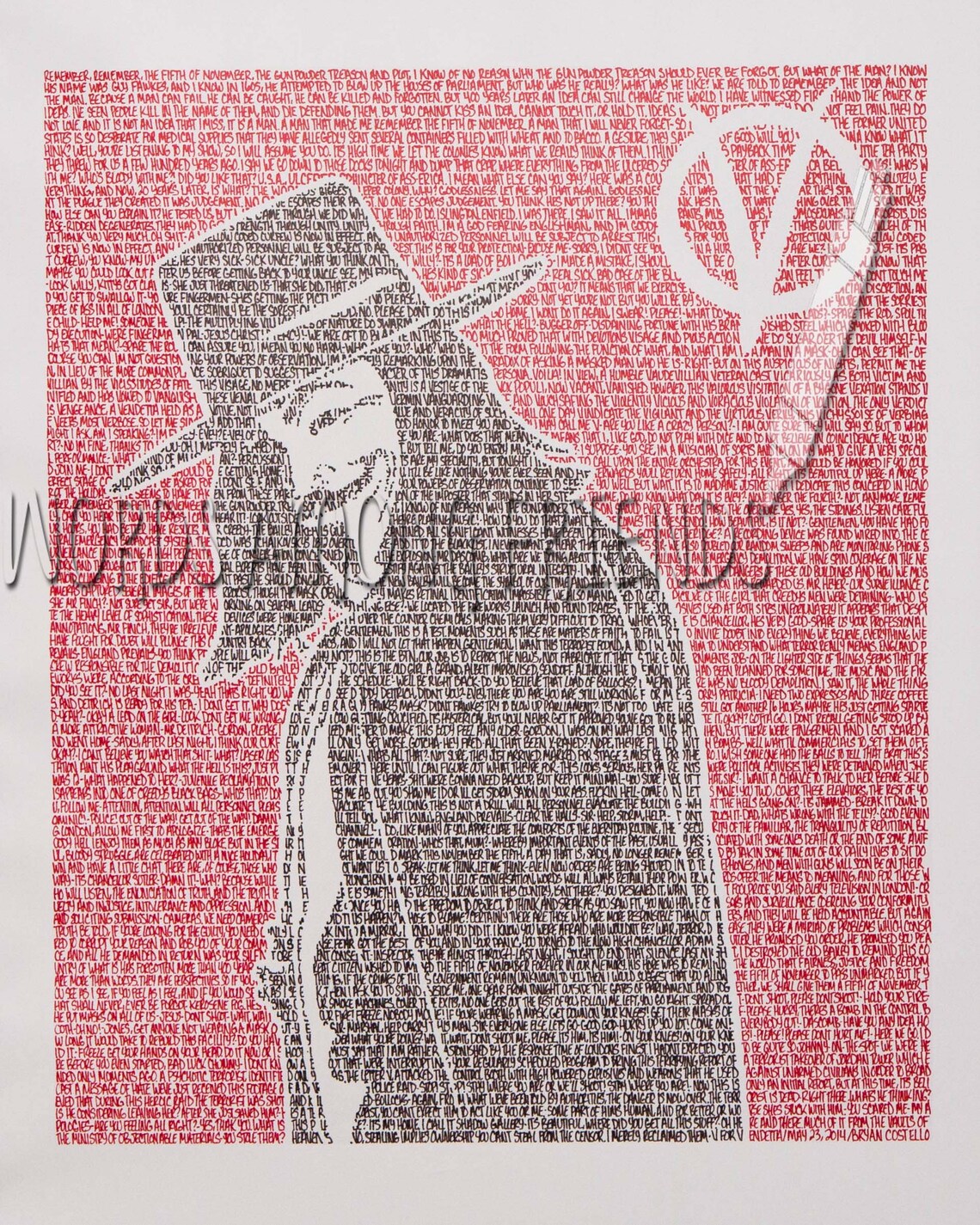 V for Vendetta word art print | Etsy