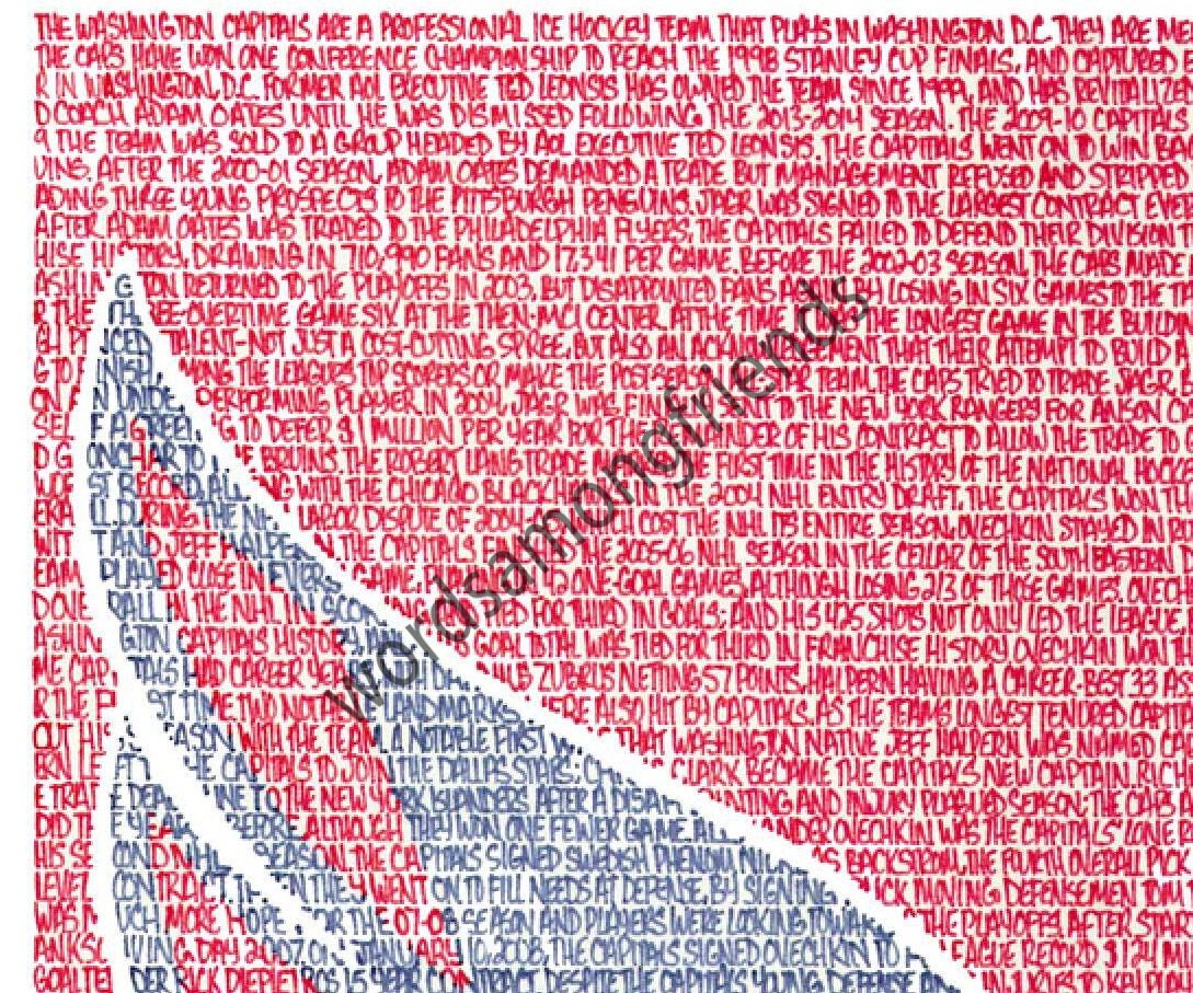 Washington Capitals Word Art Print - Etsy
