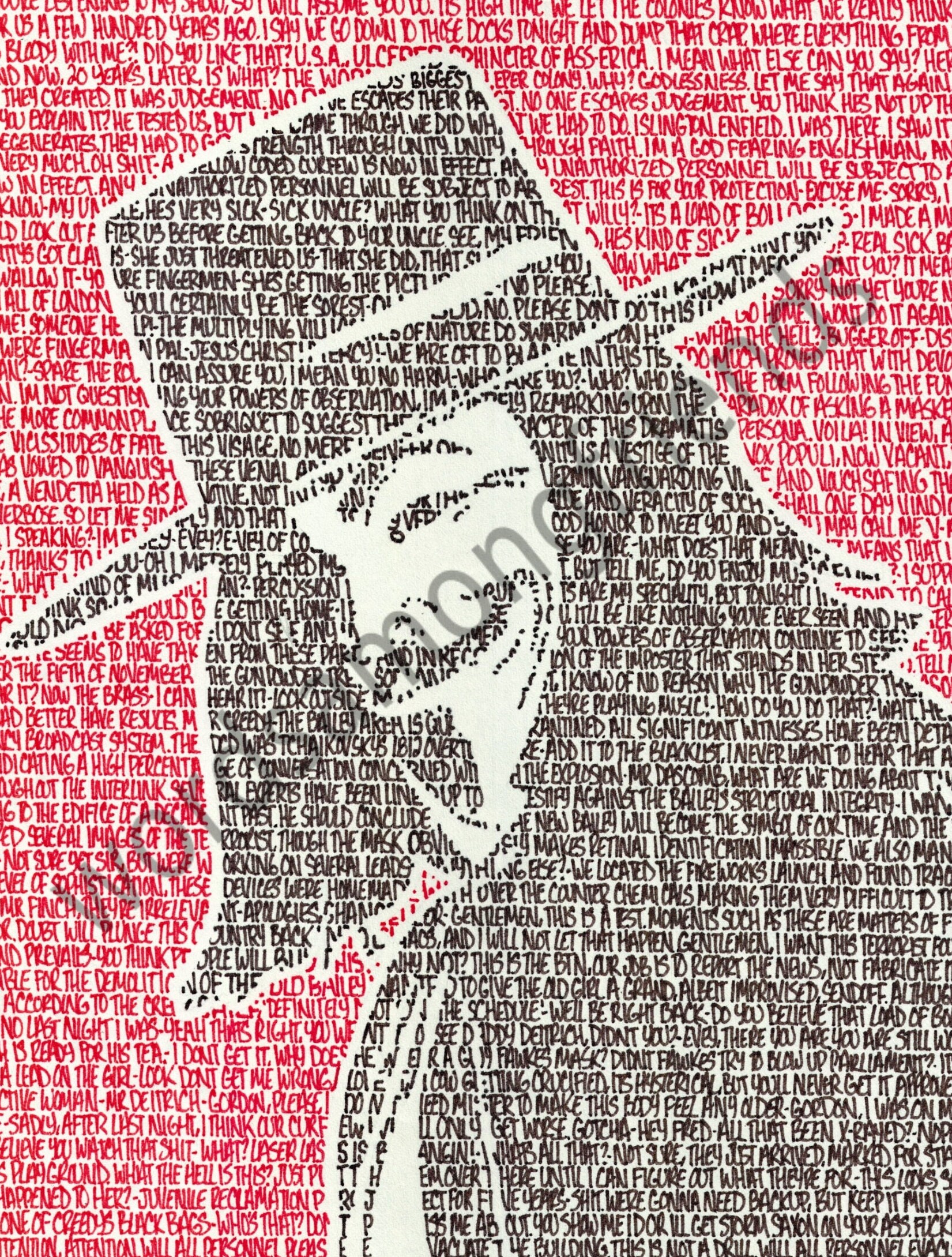 V for Vendetta Word Art Print - Etsy