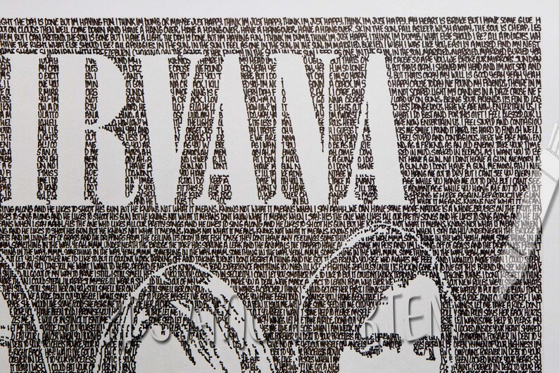 Nirvana Word Art Print - Etsy
