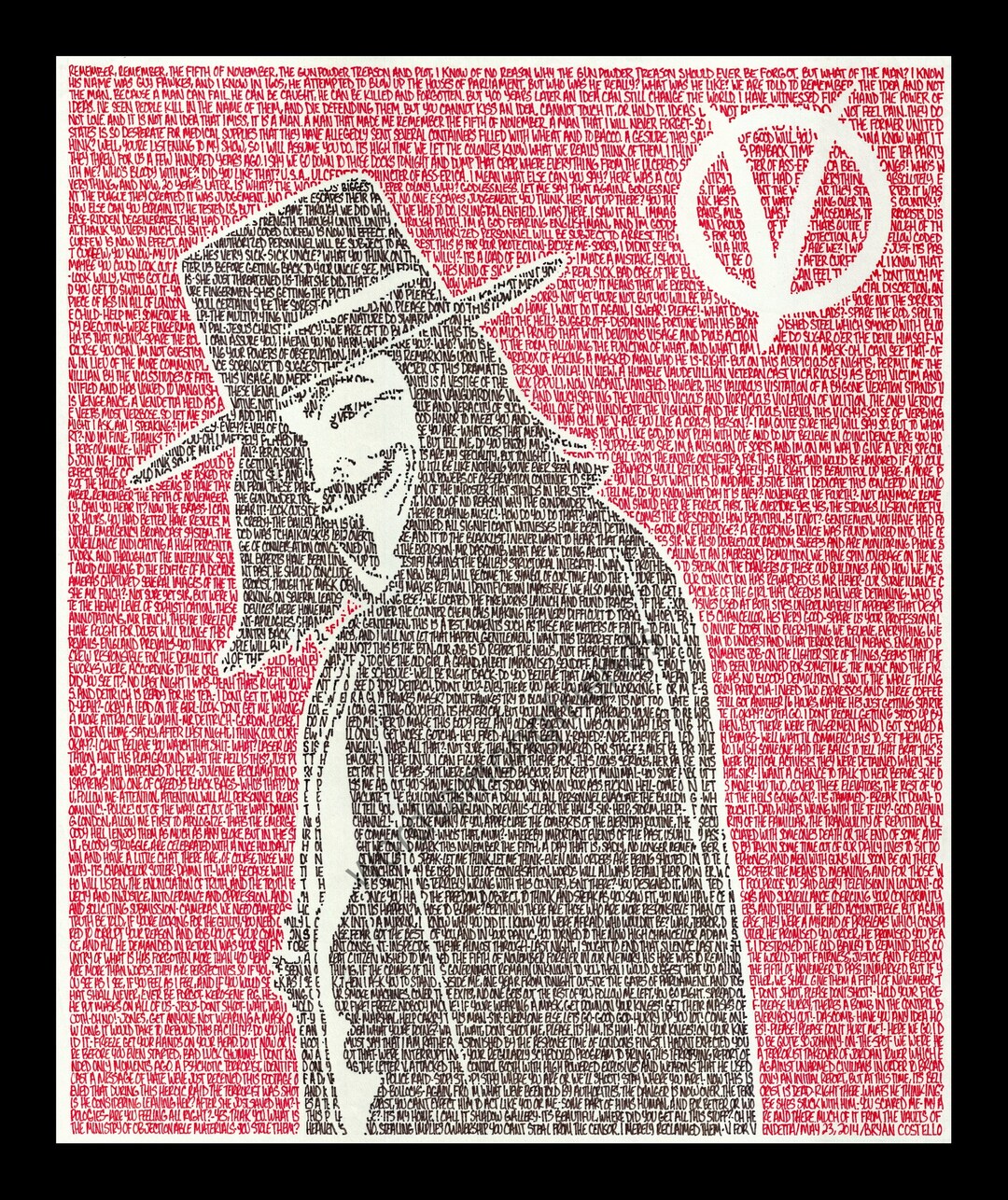 V for Vendetta Word Art Print - Etsy