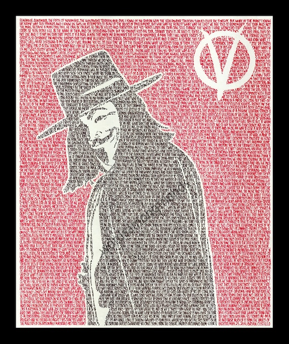 V for Vendetta Word Art Print | Etsy