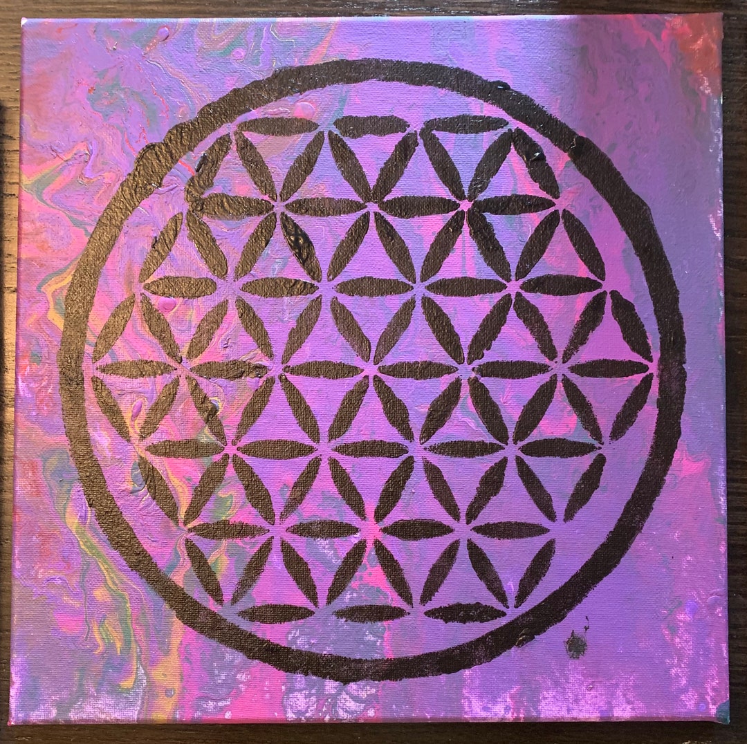 Flower of Life Painting, Crystal Grid, Grid Board, Flower of Life Grid ...