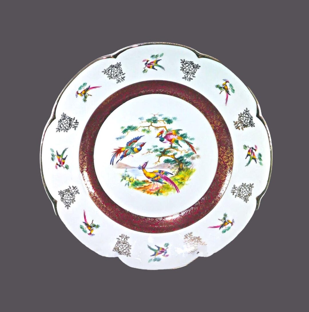 Vintage Wood & Sons Ascot Birds Dinner Plate. Alpine White Ironstone ...