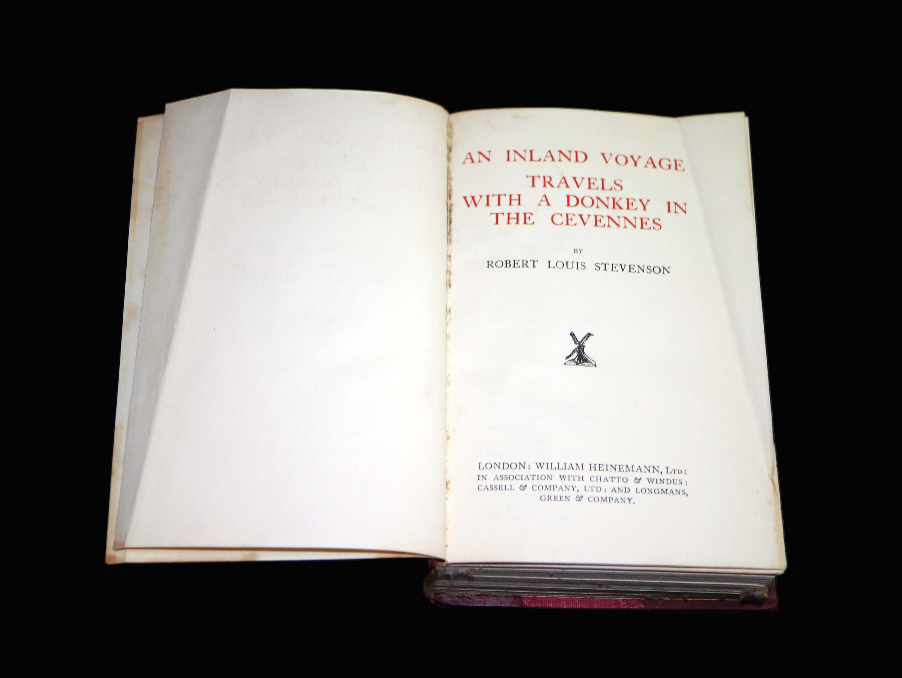 Robert Louis Stevenson book An Inland Voyage, Travels with a Donkey ...