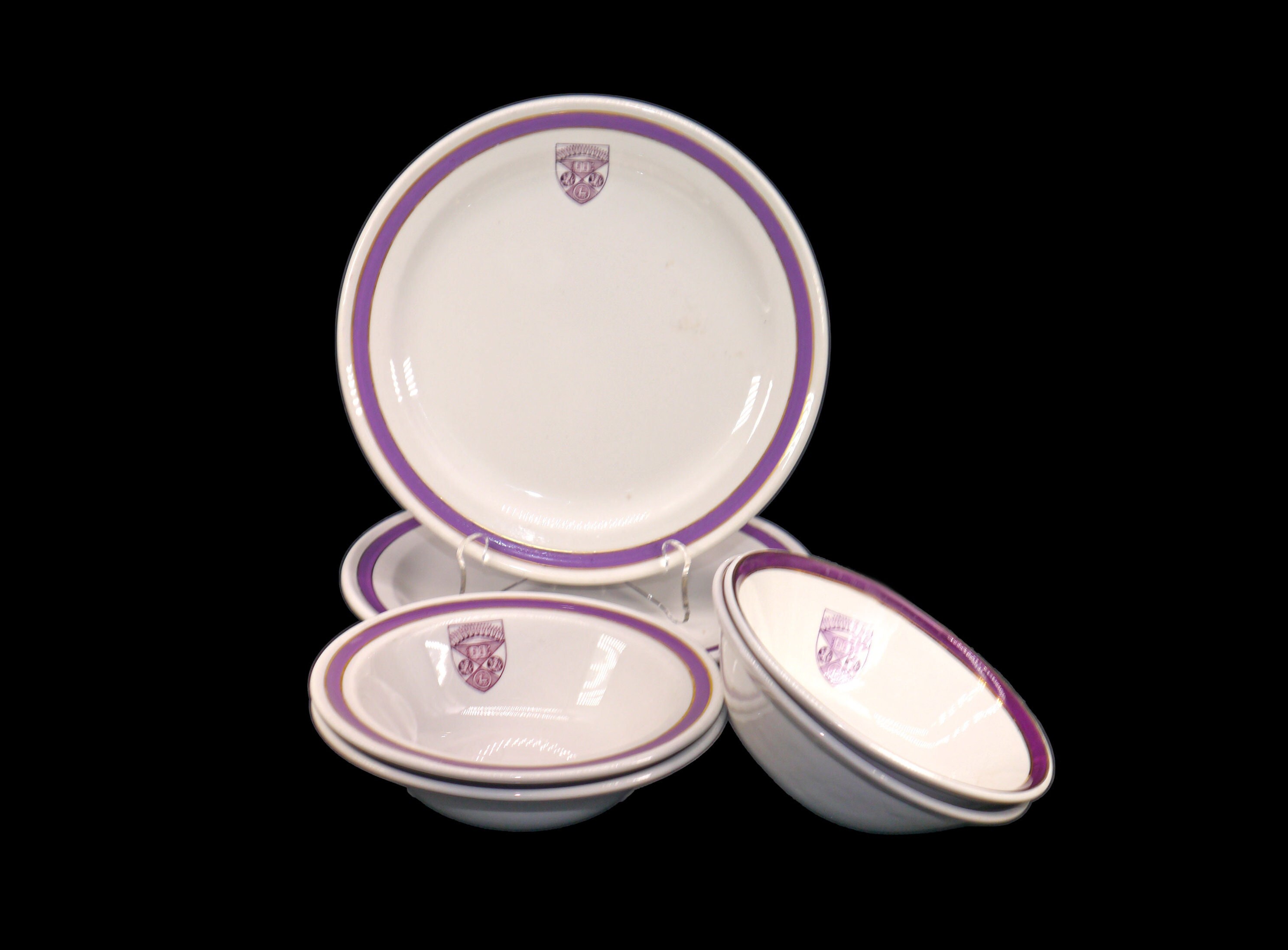 Six pieces of Steelite | Ridgway Potteries Western University tableware ...