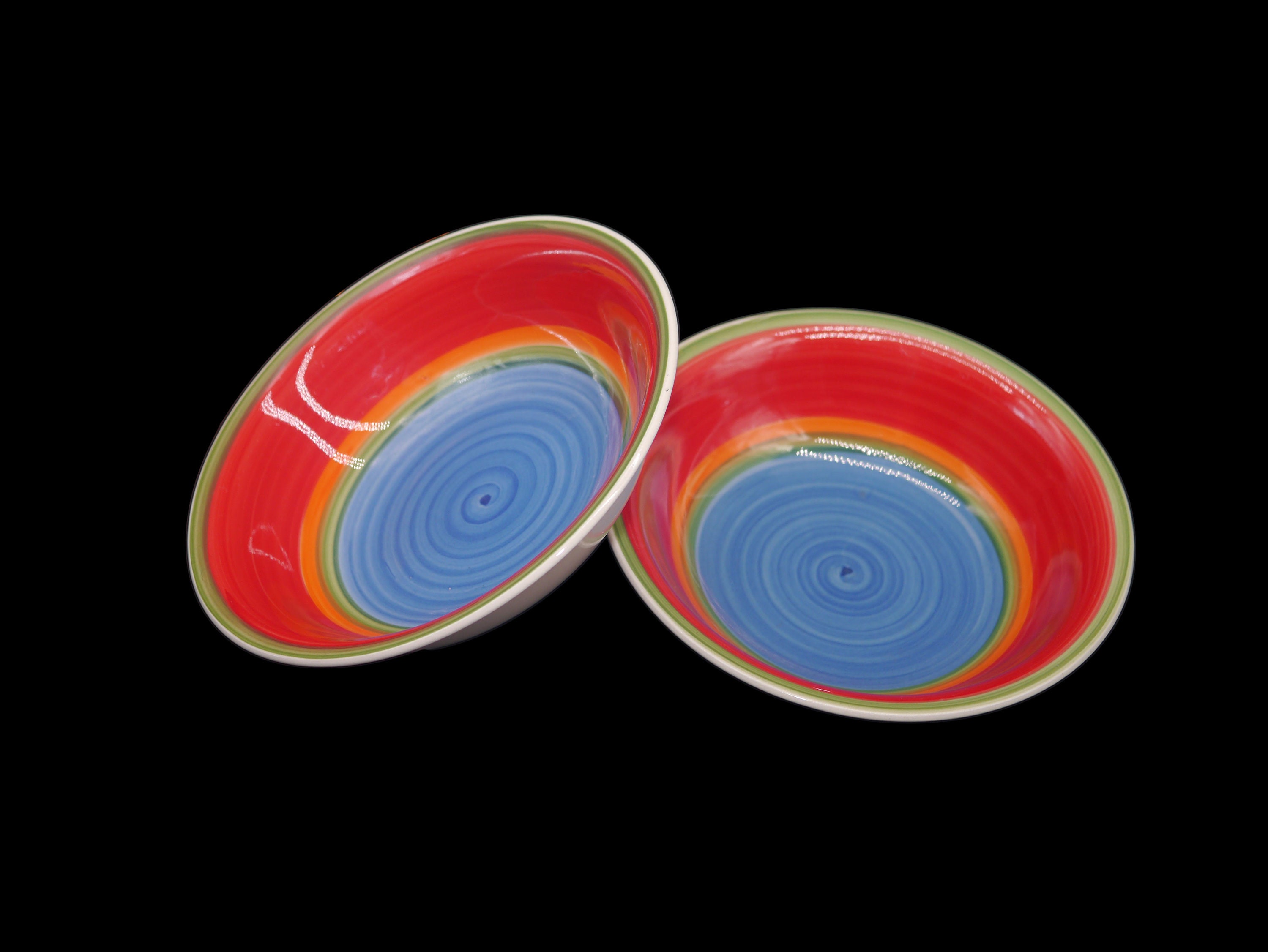 Pair of Royal Norfolk Mambo coupe soup bowls.