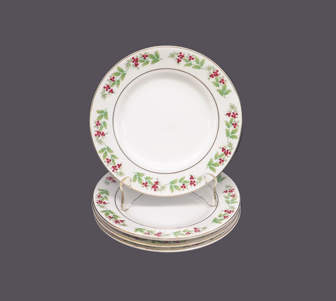 Four Gibson Housewares Christmas Harmony Bread Plates. - Etsy