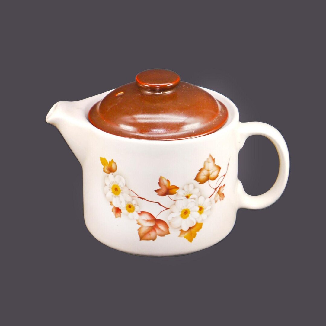 Vintage Sadler Four-cup Coffee Pot. Autumn Leaves, White Blossoms ...