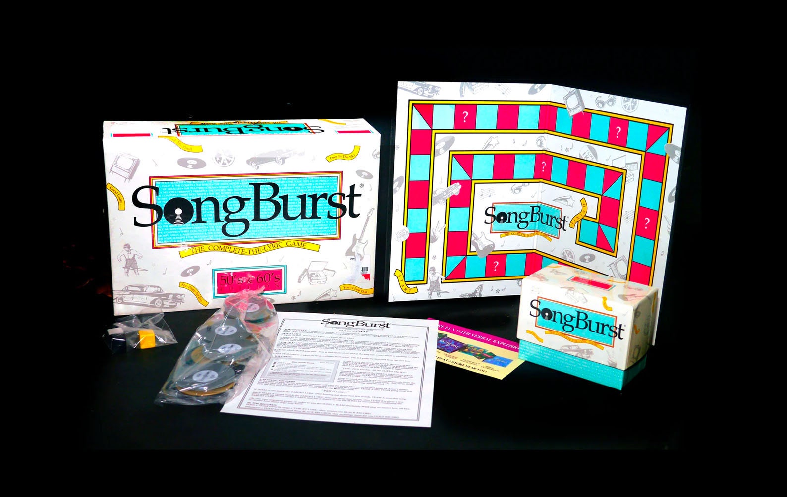 Song Burst Music of the 50s and 60s music trivia board game published ...