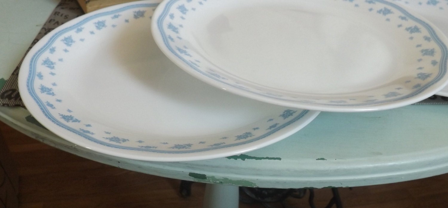 Vintage (1970s) Corelle | Corning USA Morning Blue large dinner plate ...
