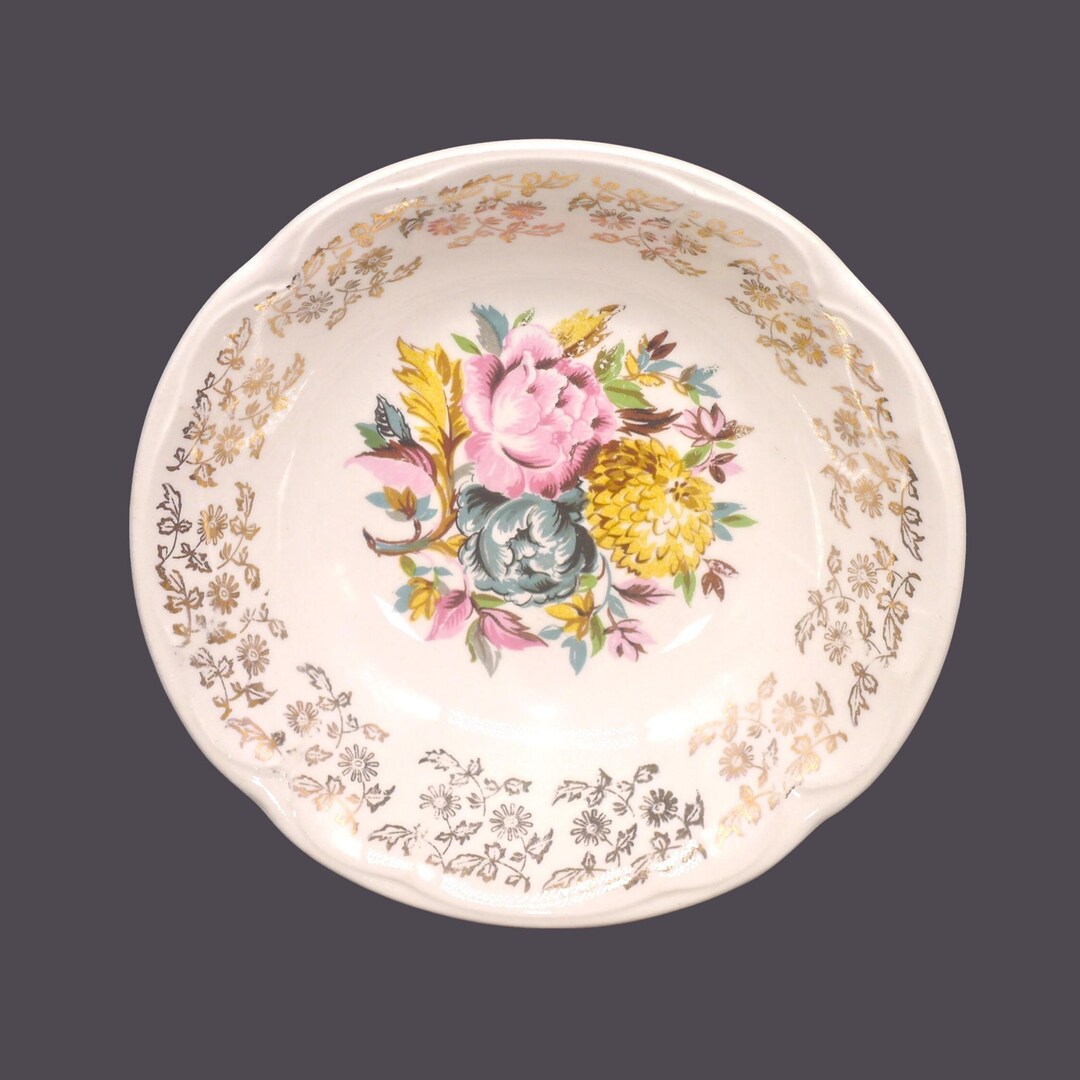 Vintage Sovereign Potters SVP31 Dessert Bowl. Flowers, Filigree. - Etsy