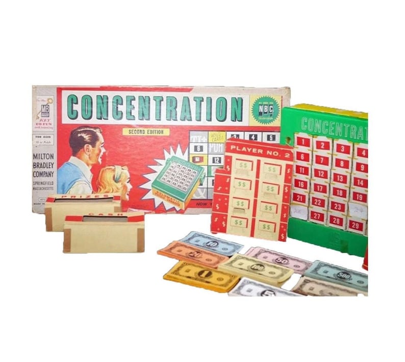 Vintage Concentration Board Game - 1959 Milton Bradley Edition ...
