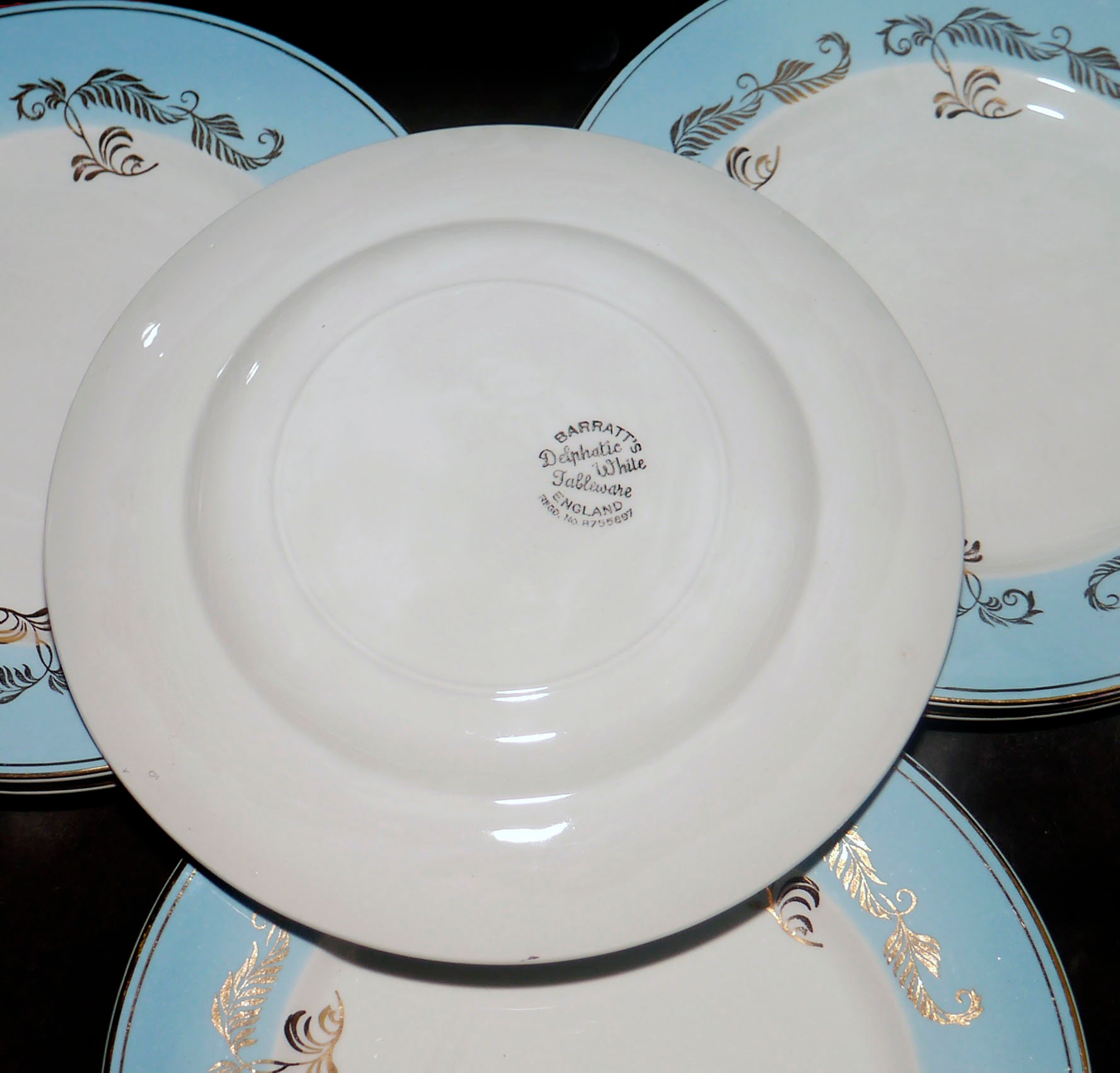 Barratts Staffordshire BTT52 salad plate. Delphatic White ironstone ...
