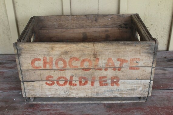 Vintage 1966 Chocolate Soldier soda pop wooden crate issued | Etsy