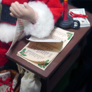 Vintage Dear Santa Musical Christmas Figurine Music Box. Santa Checks ...