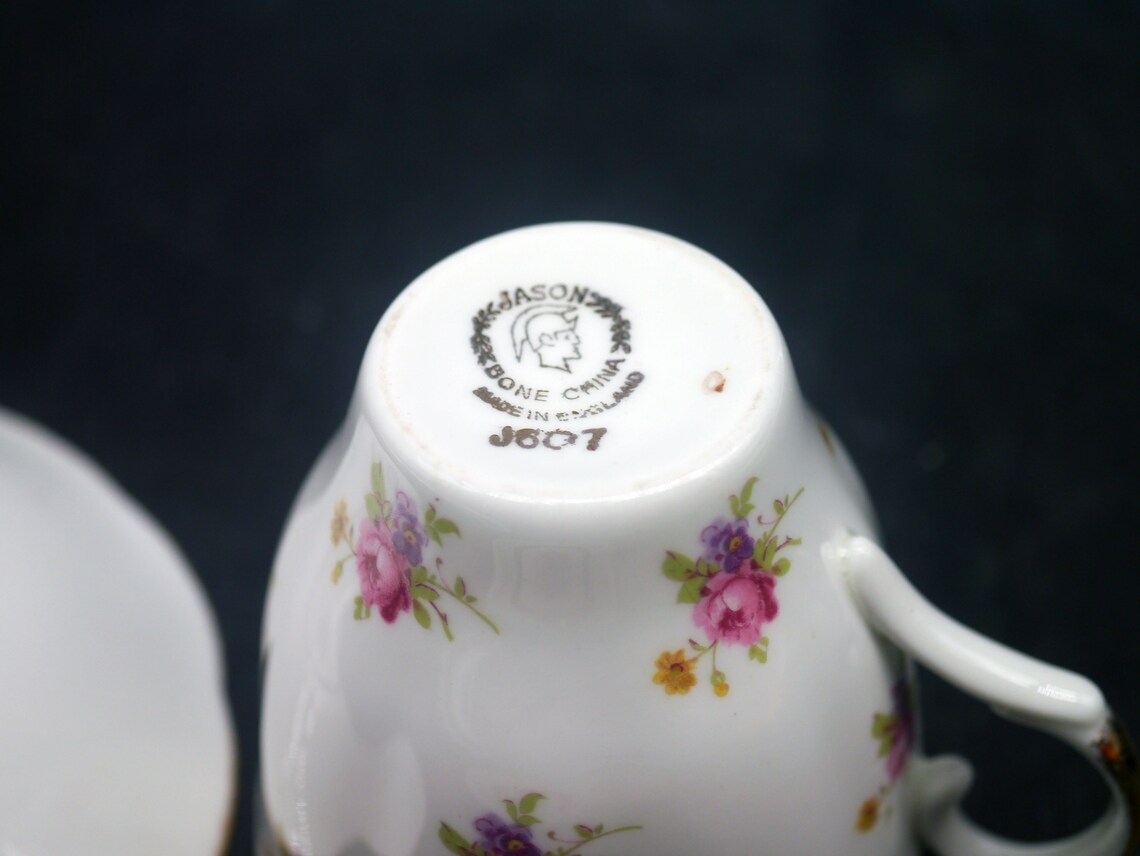 Jason Bone China J607 Pink Roses Cup and Saucer Set Made in - Etsy Canada