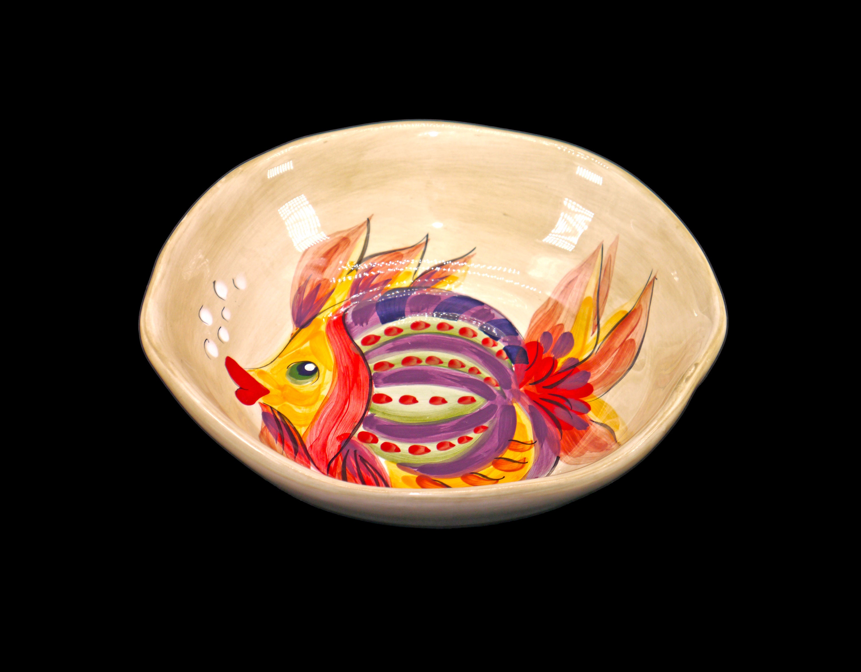 Tabletops Unlimited Under the Sea 8 hand-painted pasta bowl. Central ...