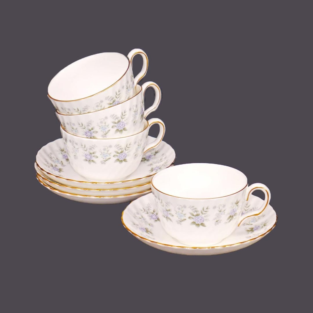 Vintage Minton Alpine Spring Cup and Saucer Sets. Bone China Made in ...