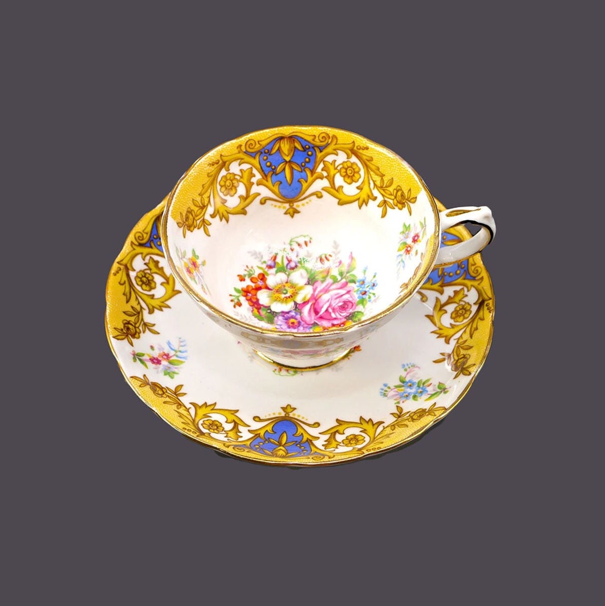 Grosvenor Bone China Balmoral tea set made in England. Wide-mouth cup ...