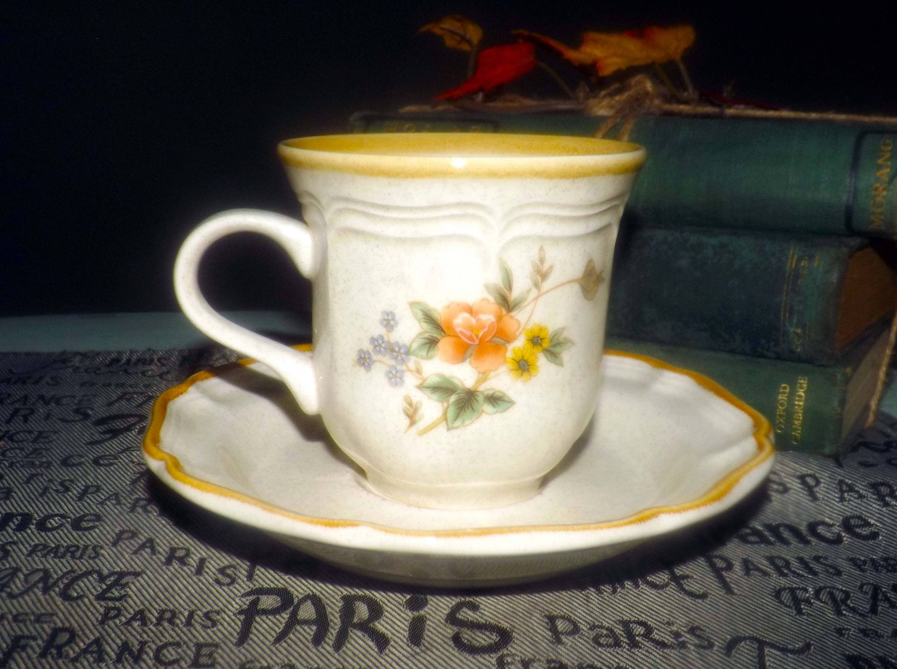 Vintage (1970s) Mikasa Silk Bouquet EC463 tea set (flat cup with saucer ...