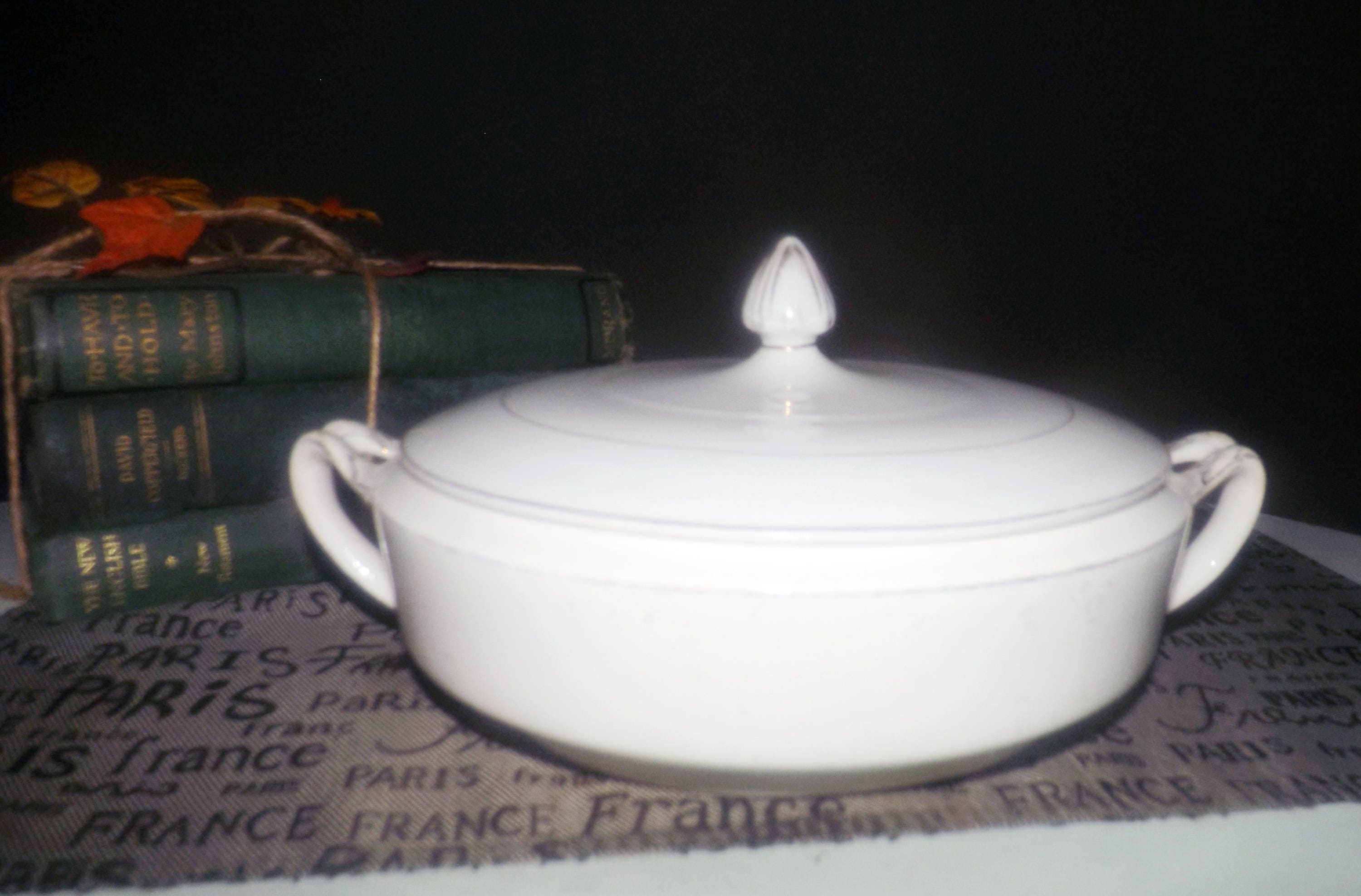 Antique (1901-1907) Alfred Meakin covered, handled vegetable bowl or ...