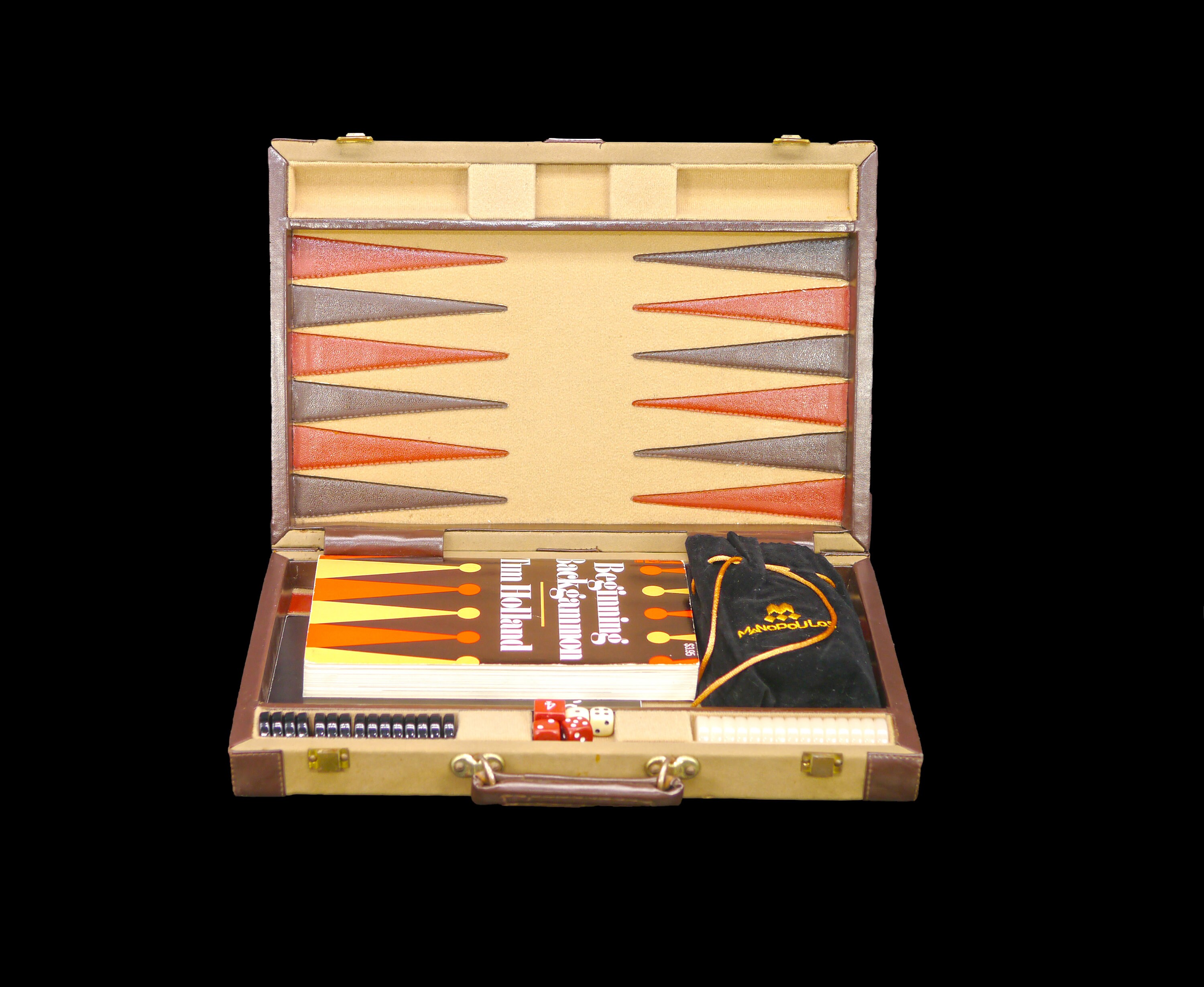 Pierre Cardin luxury faux leather and fabric briefcase backgammon set ...