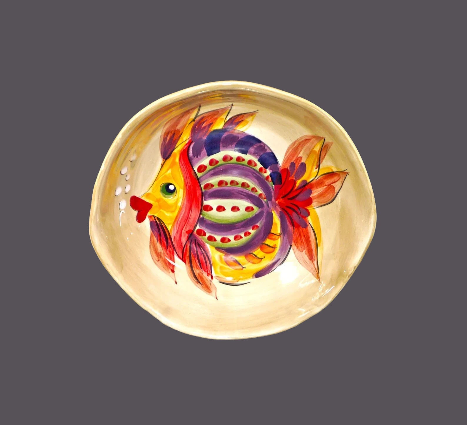 Tabletops Unlimited Under the Sea 8 hand-painted pasta bowl. Central ...