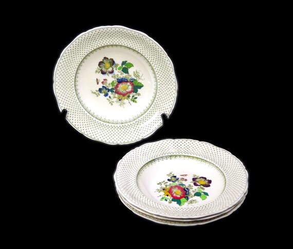 Four Antique Victorian Era Masons Paynsley Green C4816 Rimmed - Etsy