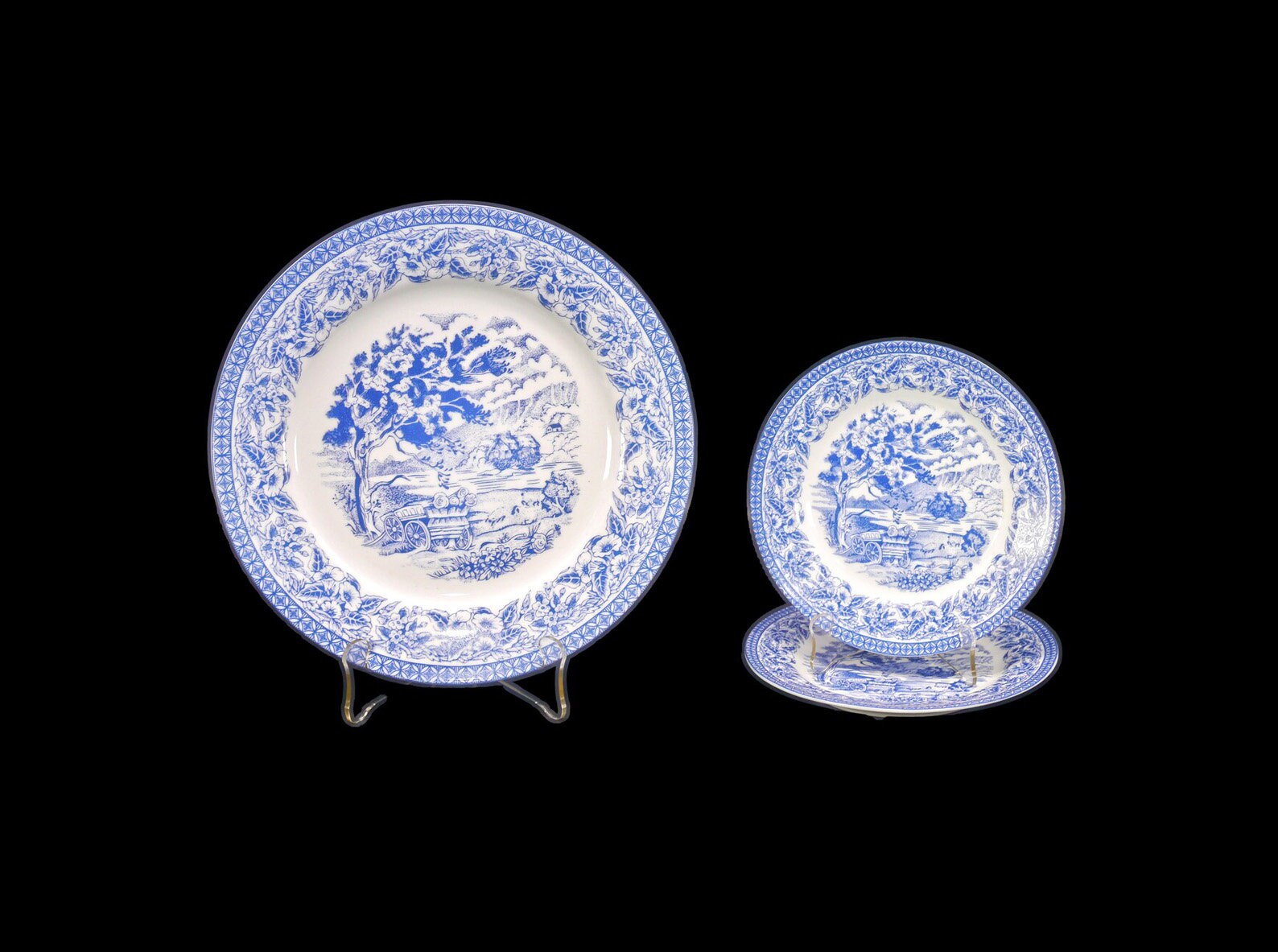 Three pieces of Royal Heritage Country Cottage dinnerware. Dinner and ...