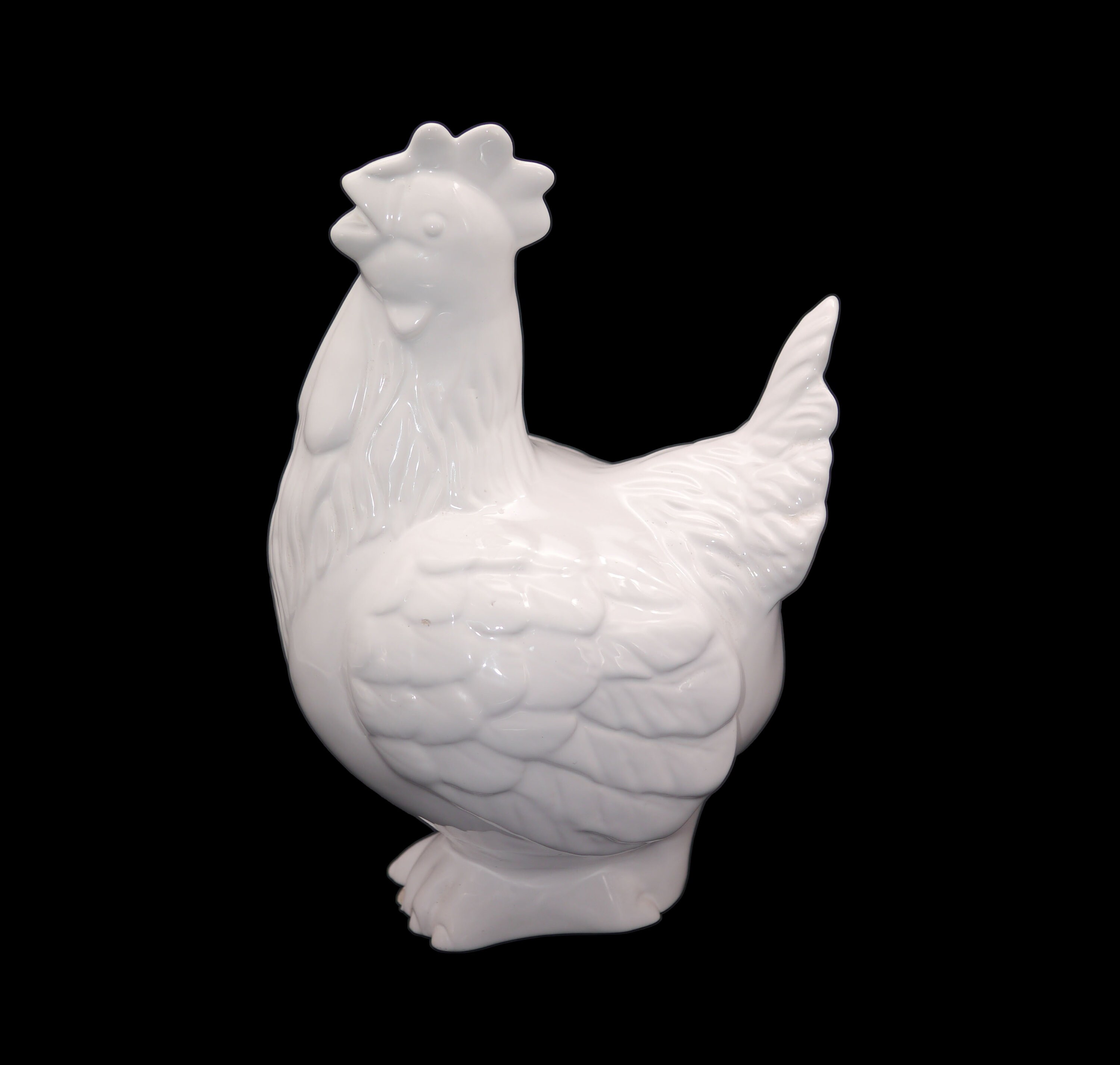 Deartis ceramic Good Luck Rooster figurine made in Portugal. All white ...