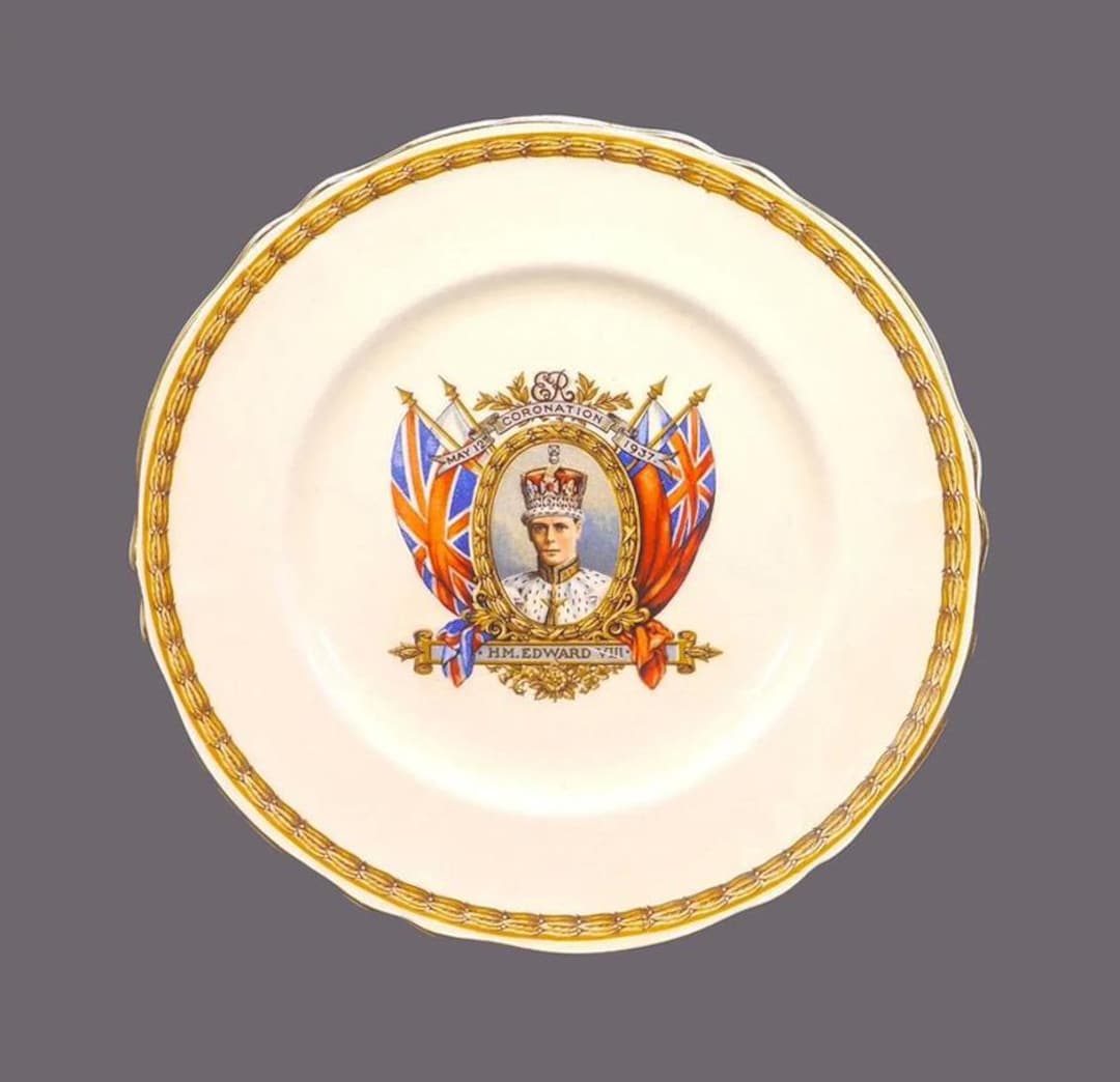 May 12, 1937 Edward VIII Coronation Plate. Grindley Creampetal ...
