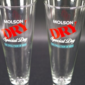 Vintage Molson's Dry Pilsner Glasses: Etched Beer Glasses, Set of 2 - Etsy