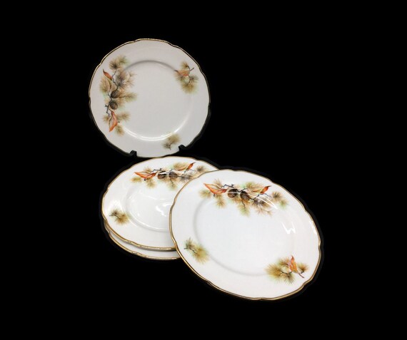 Four Fine Translucent China Pine Tree Salad Plates Made in - Etsy