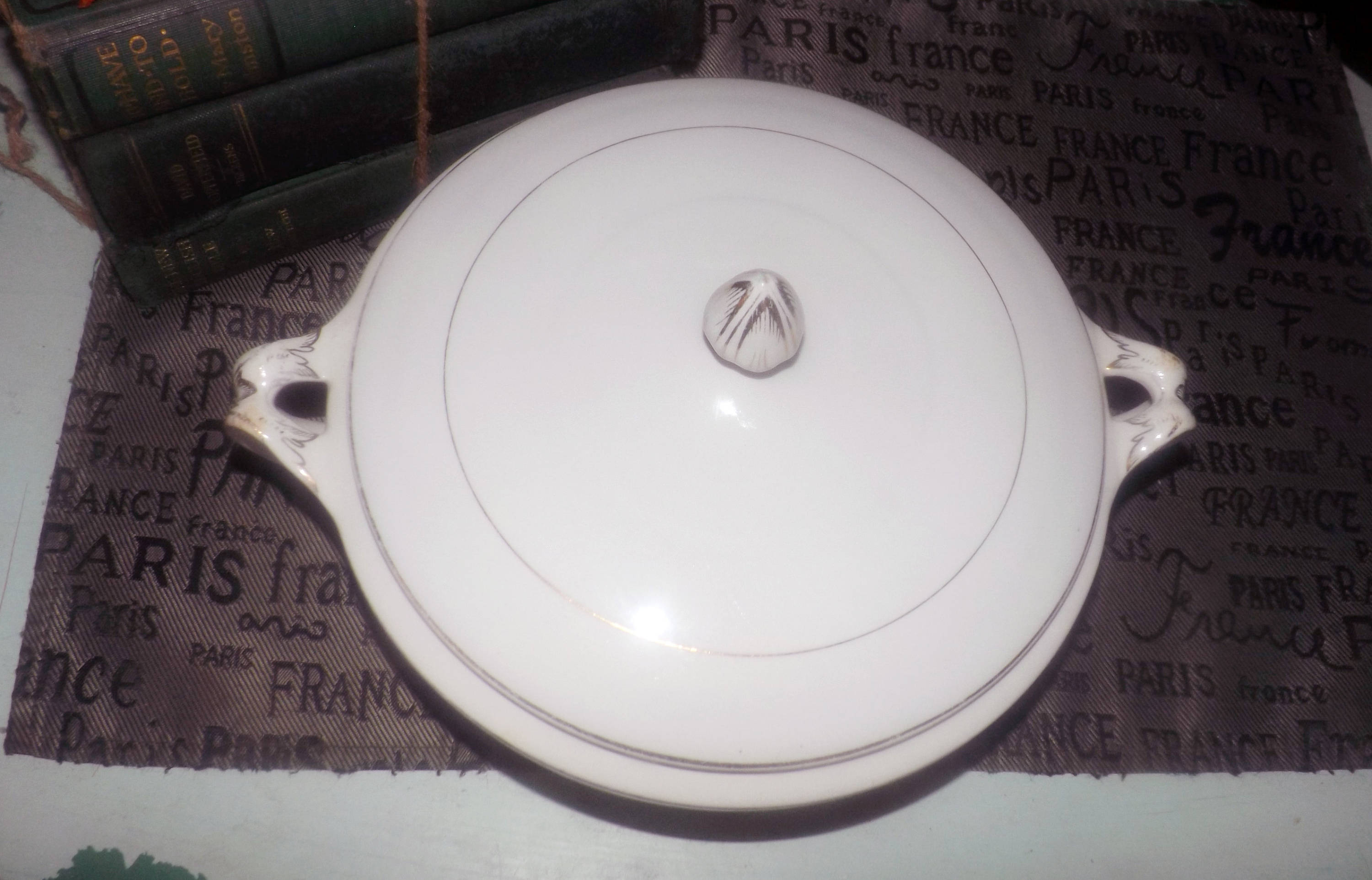 Antique (1901-1907) Alfred Meakin covered, handled vegetable bowl or ...