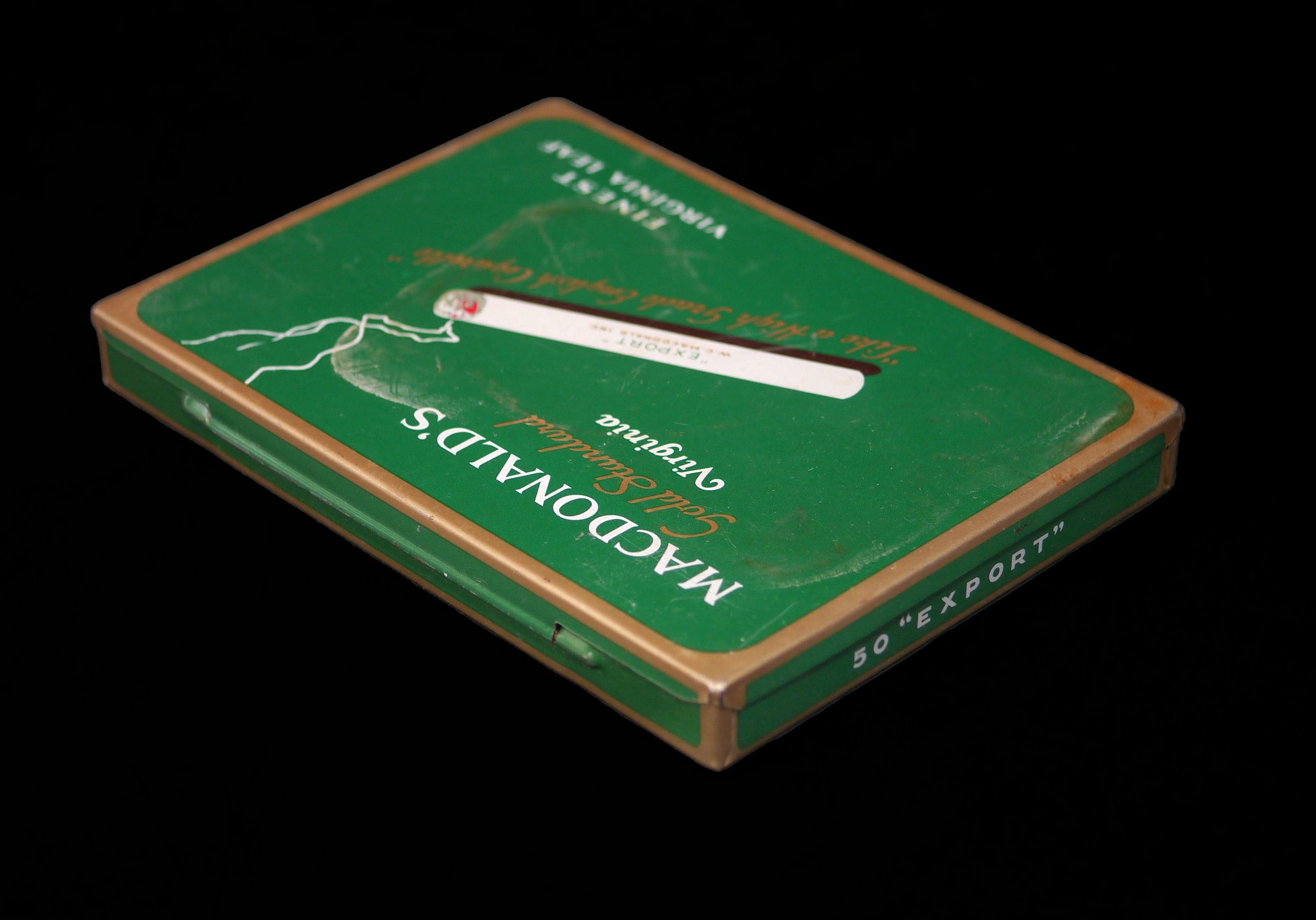 MacDonald's Gold Standard Virginia Cigarettes hinged-lid tin. W.C ...