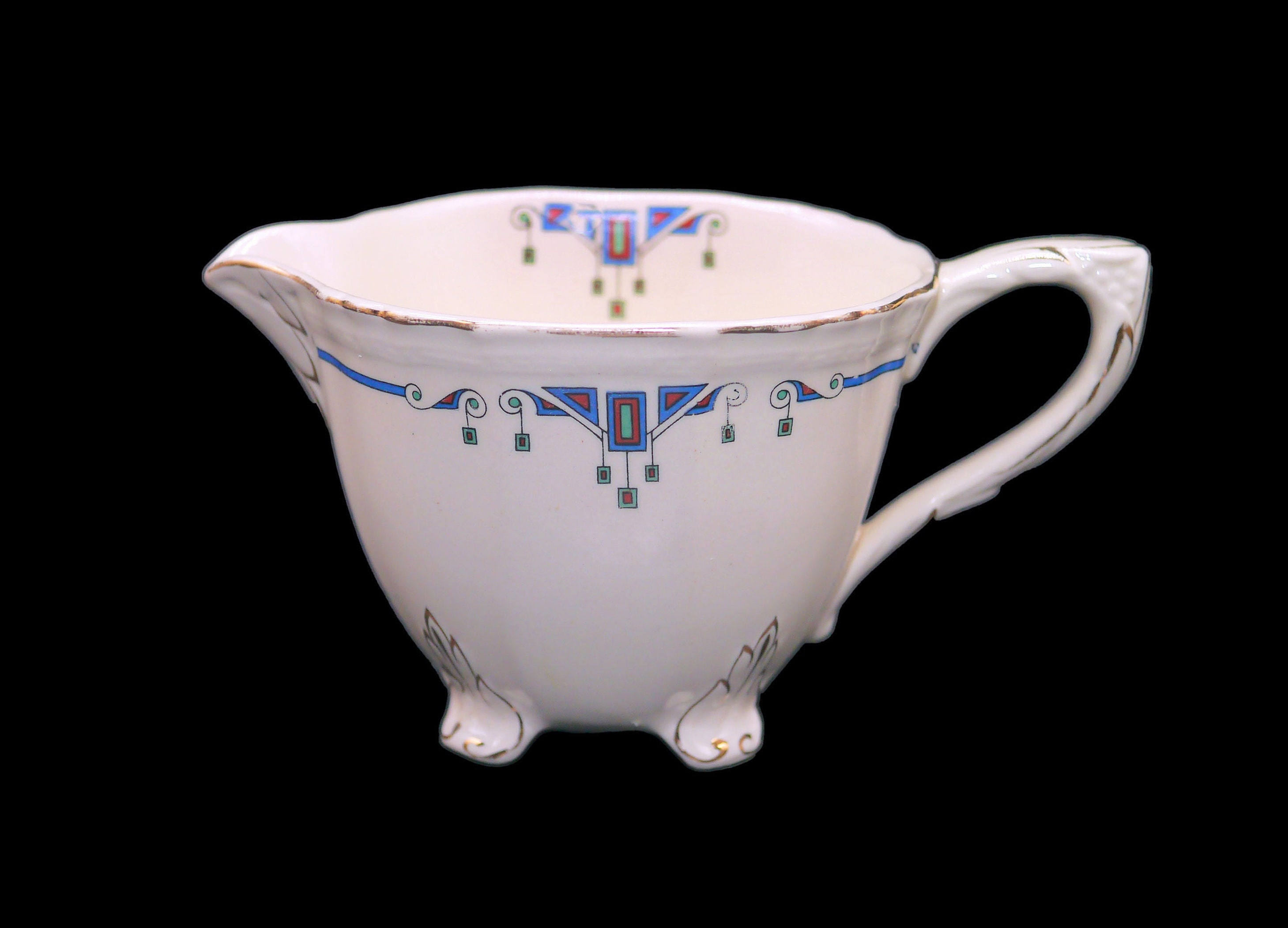 Alfred Meakin Orient hand-decorated creamer jug made in England.